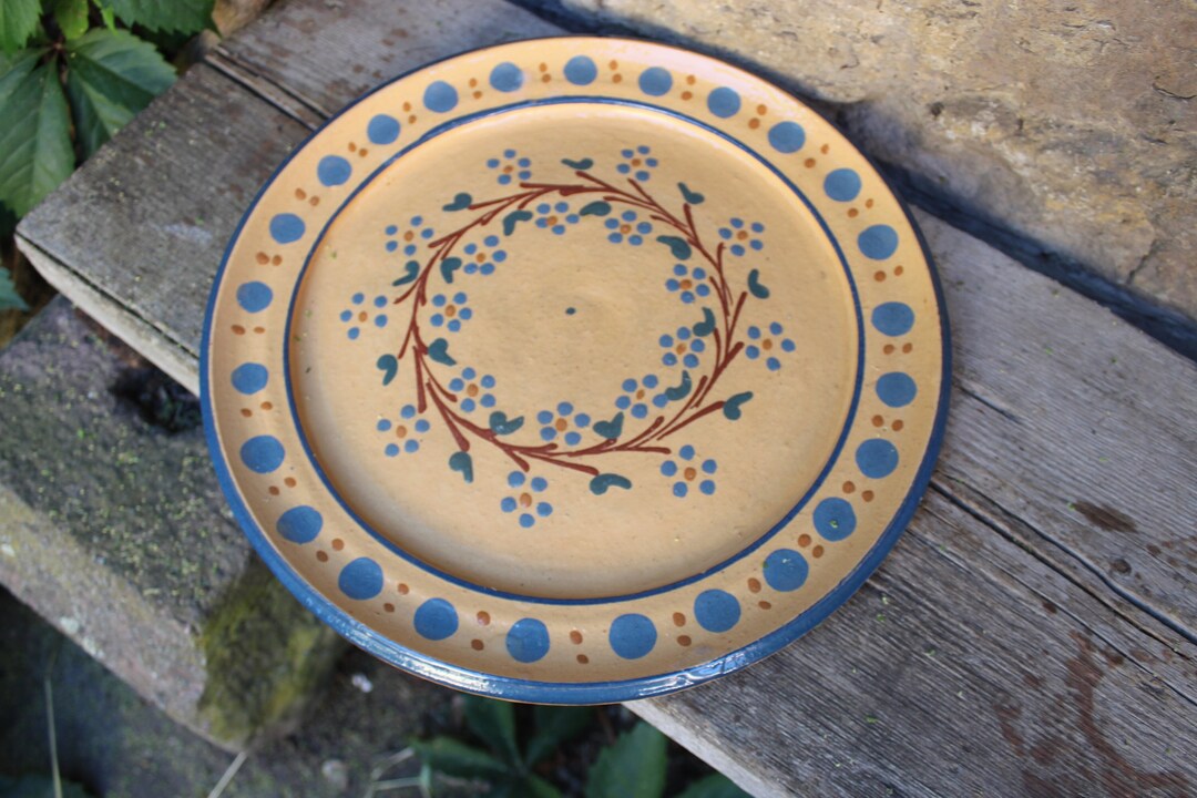 Rustic Cake Plate Pastry Plate Serving Plate Handmade Flower Decor ...