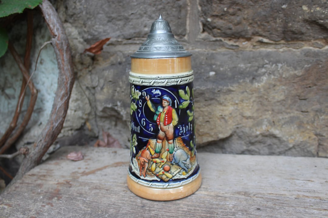 Art Nouveau Beer Mug Kegler "gut Holz" Tin Lid Around 1900 - 1920 - Etsy