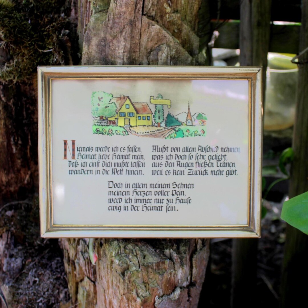 Saying Picture With Home Poem / Hand-painted and in a Wooden Frame ...