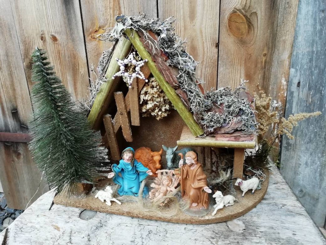 Vintage Nativity Scene Stable Nativity Figures 1960s 1970s - Etsy