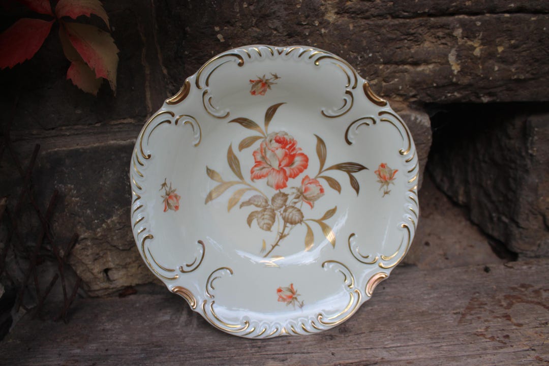 Large Decorative Bowl Ø 28 Cm / Fruit Bowl With Floral Decoration ...