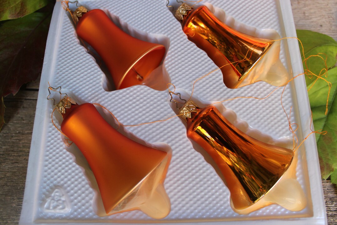 4 Red Gold Bells With Clapper Christmas Tree Decorations Christmas Tree ...