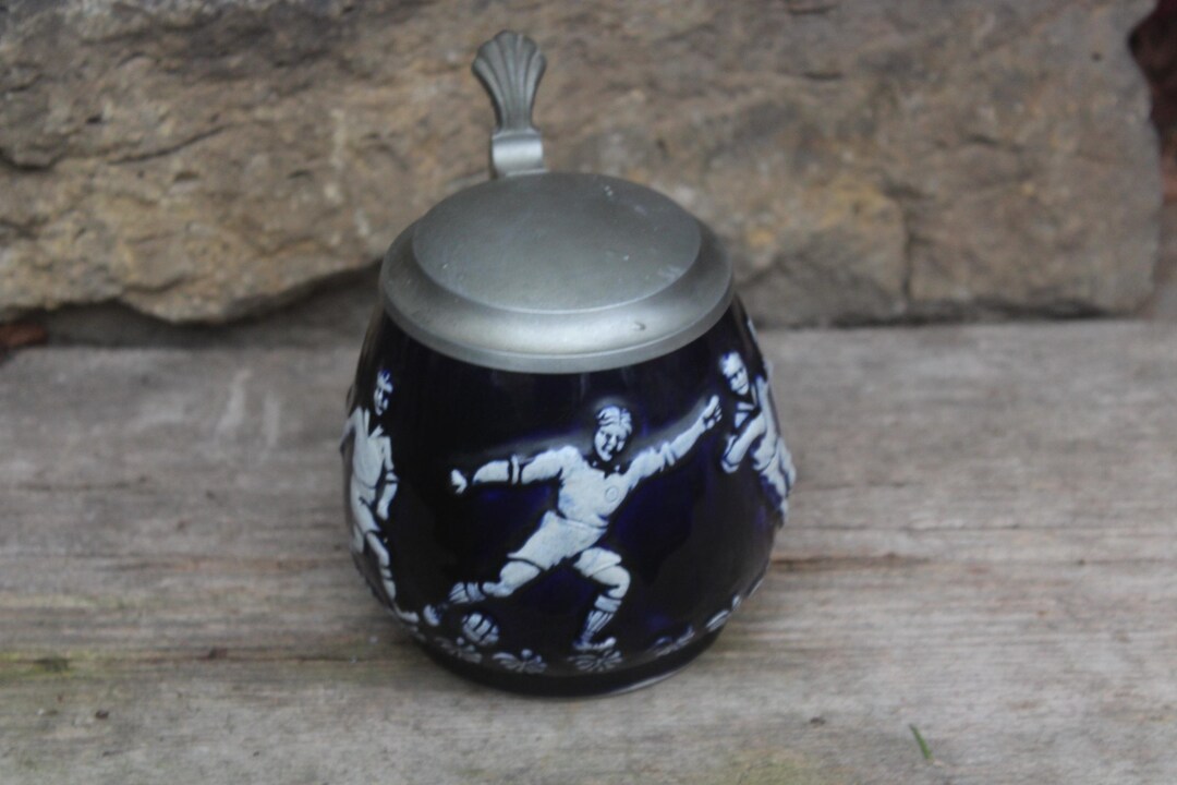Old Football Beer Mug / Gut Tritt / Wick Werke / Westerwald Stoneware ...