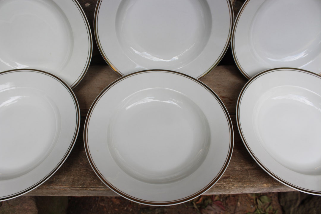 6 Pcs. Soup Plate Set Gold Rim Kahla Porcelain 50s 60s GDR - Etsy