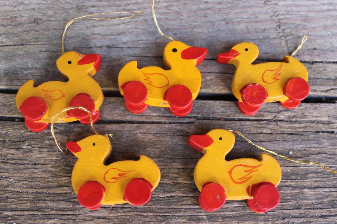 5 Easter Decorations Ducks Wood Erzgebirge Hand-painted Vintage GDR - Etsy