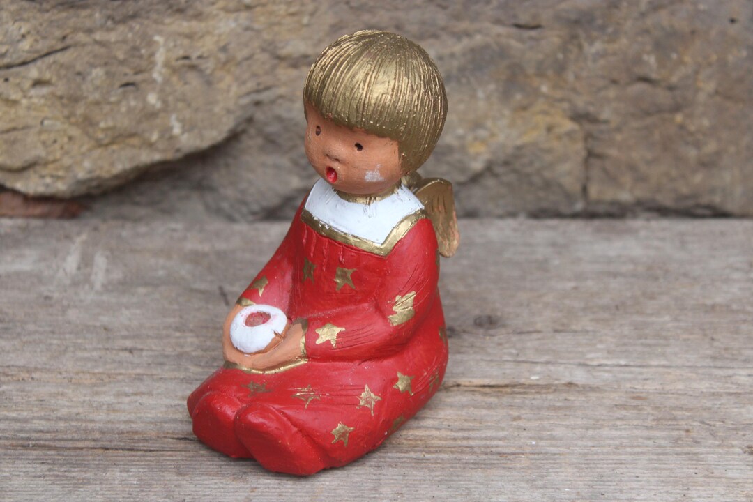 Small Singer Angel Jullar Candle Holder Christmas Decoration BOHO 70s ...