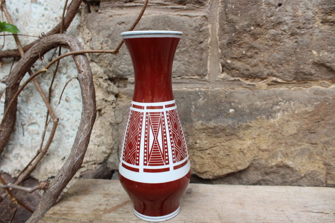 Vase Geometric Decor Spechtsbrunn Porcelain Thuringia DDR GDR - Etsy