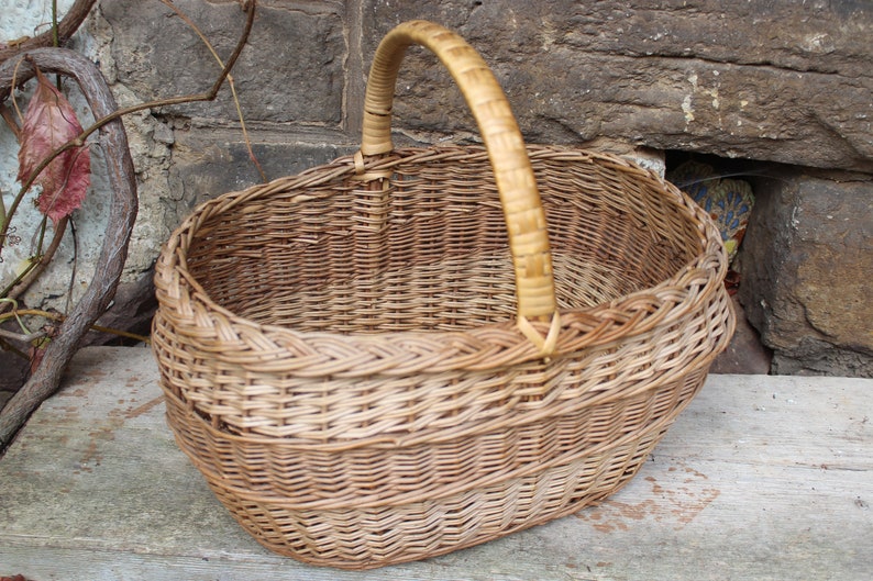 Vintage Shopping Basket Wicker Basket Wicker Basket BOHO 70s - Etsy