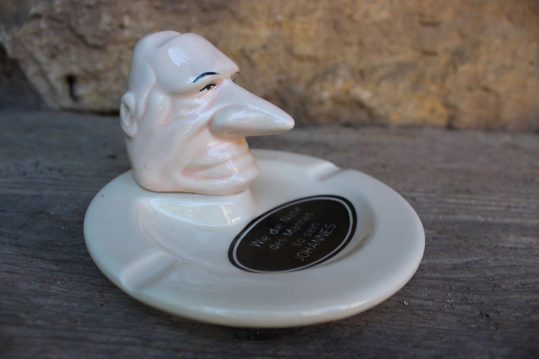 Joke Ashtray "like the Nose of the Man..." Ceramic Vintage 90s - Etsy