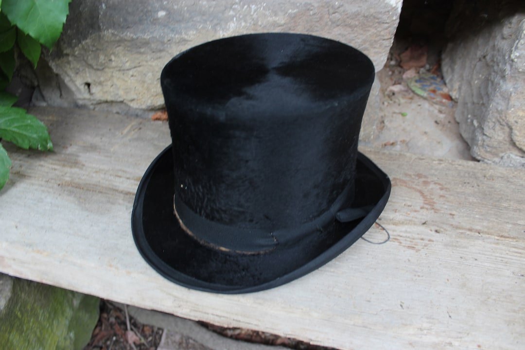 Antique Top Hat With Mole Fur / Steampunk Festival Hat / Size 54 55 ...