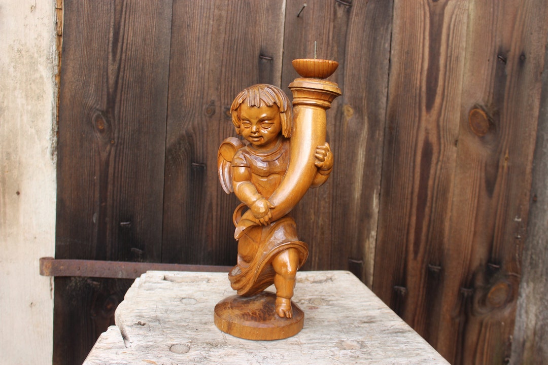 Candlestick Angel With Cornucopia 35 Cm Candlestick Candle Holder ...