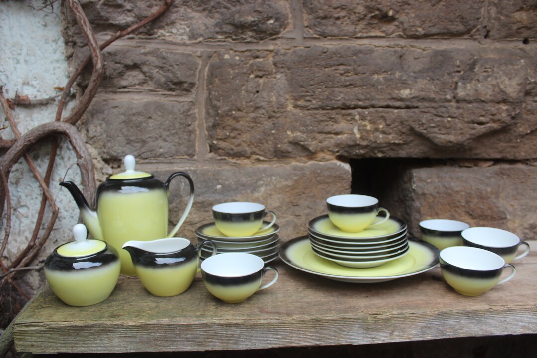 22 Pcs. Coffee Service Art Deco Spray Decor Otto Hädrich & Sohn ...