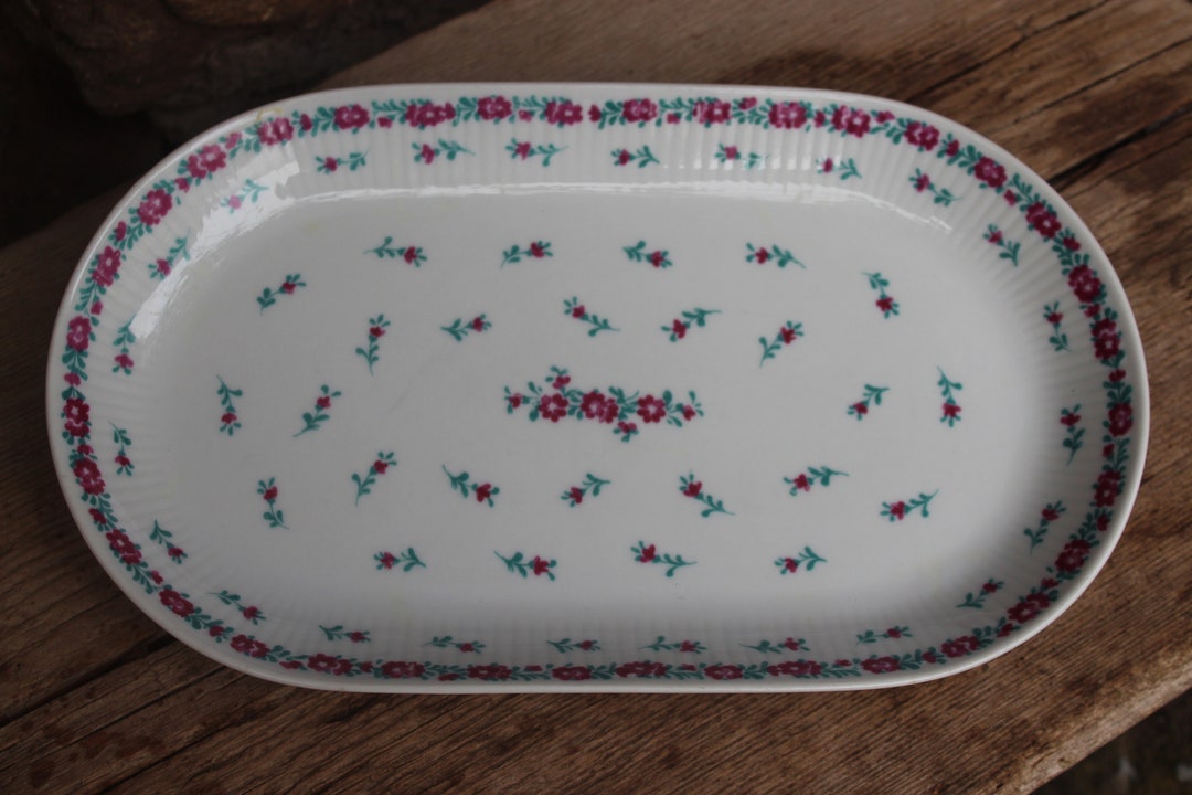 Small Serving Plate Sausage Plate Cheese Plate Hand-painted Flowers ...