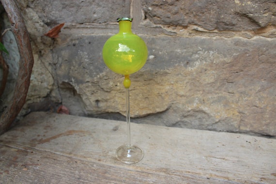 Glass Chalice Chalice Foot Bowl Glass Mouth Blown Yellow - Etsy