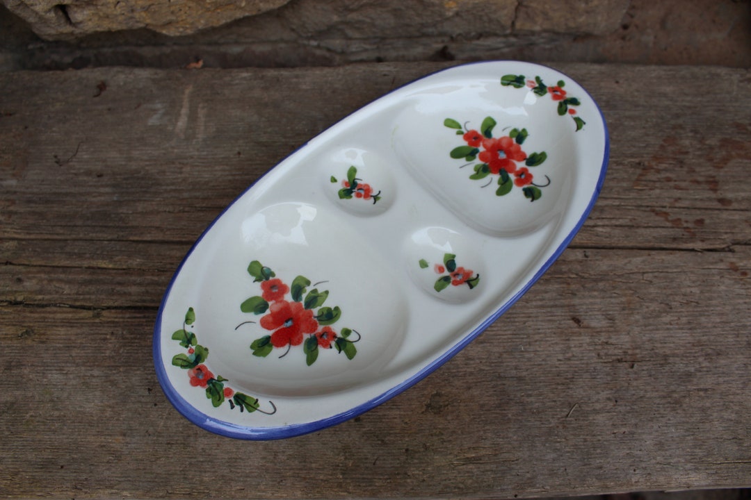 Small WMF Egg Plate / Vintage Appetizer Plate / Hand-painted Ceramic ...