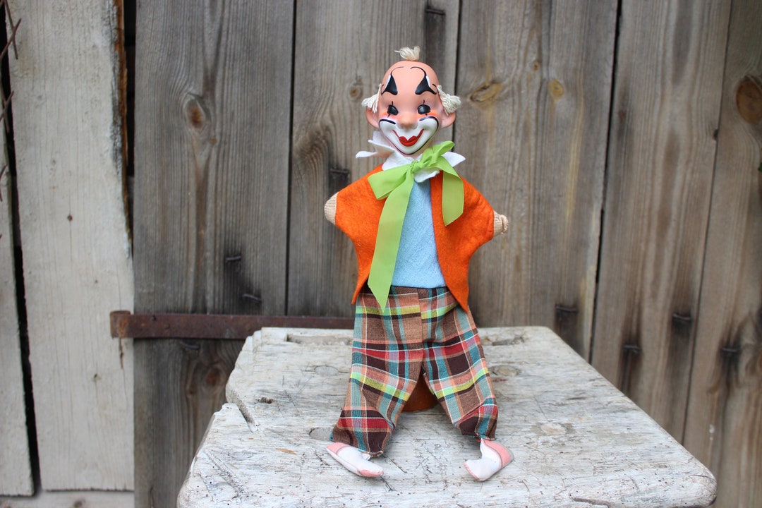Vintage Hand Puppet Clown Plastic 70s 80s Sonneberg DDR - Etsy