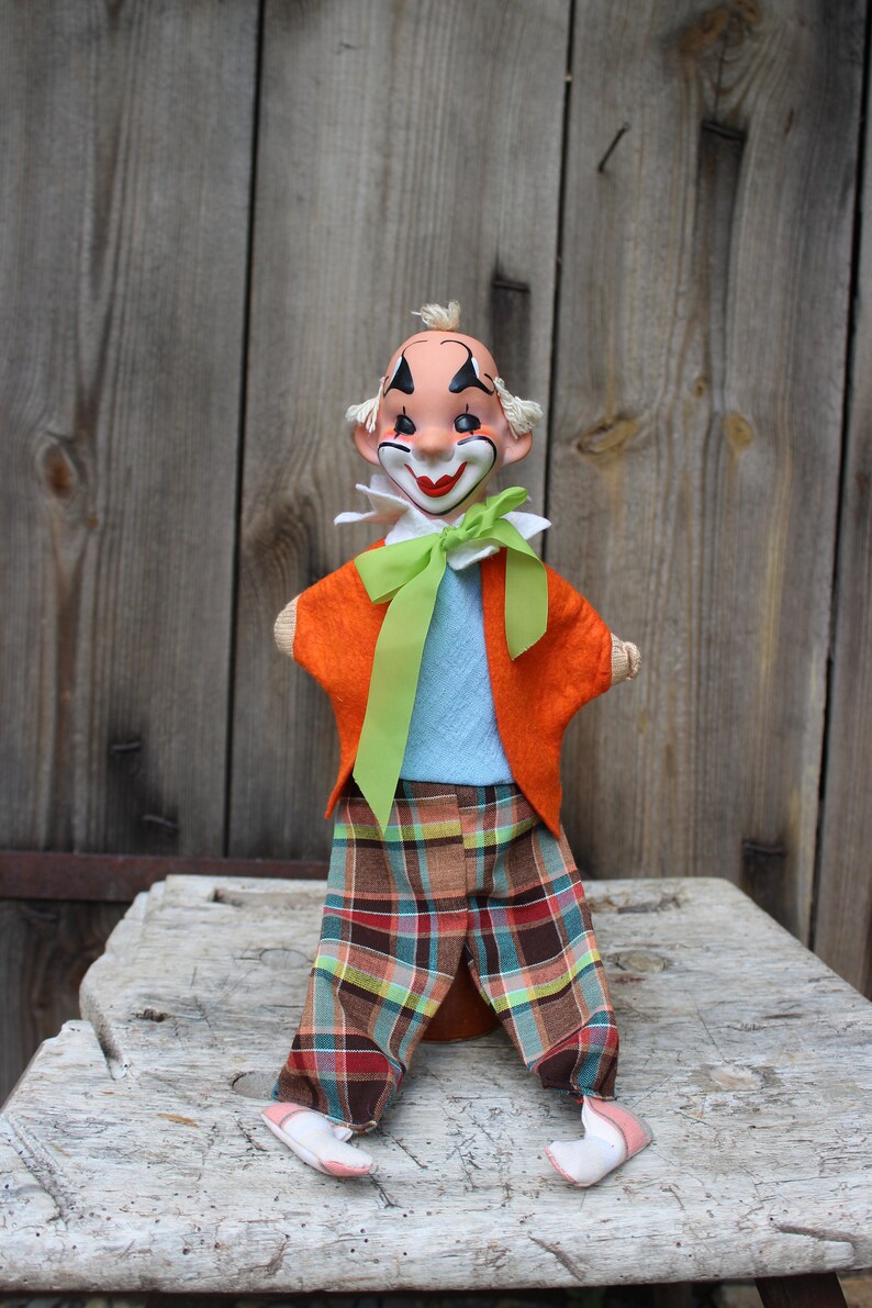 Vintage Hand Puppet Clown Plastic 70s 80s Sonneberg GDR - Etsy