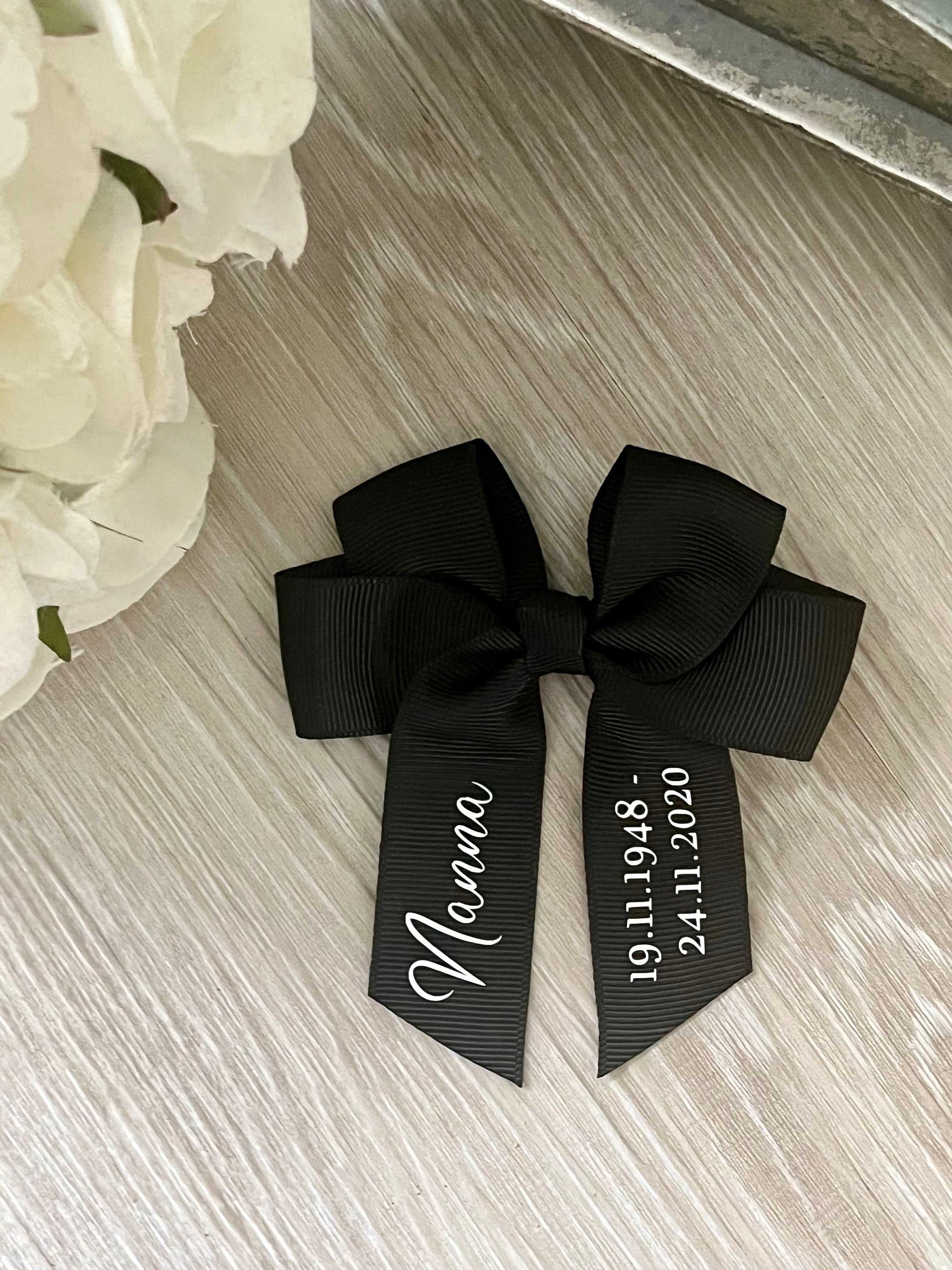 Personalised 4 Inch Bow Brooch, Funeral, Memory, Girls Bows ...