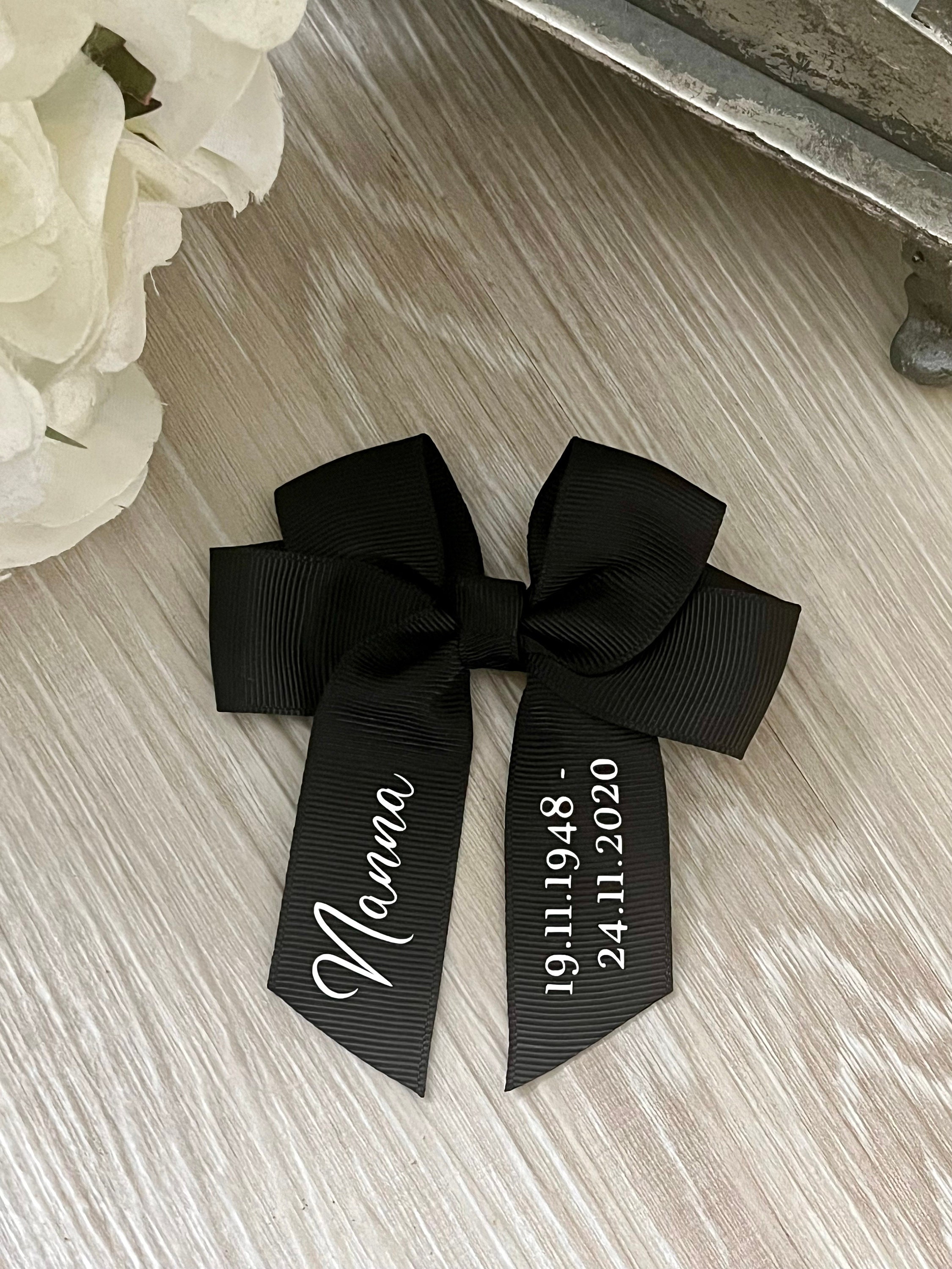 Personalised 4 Inch Bow Brooch, Funeral, Memory, Girls Bows ...