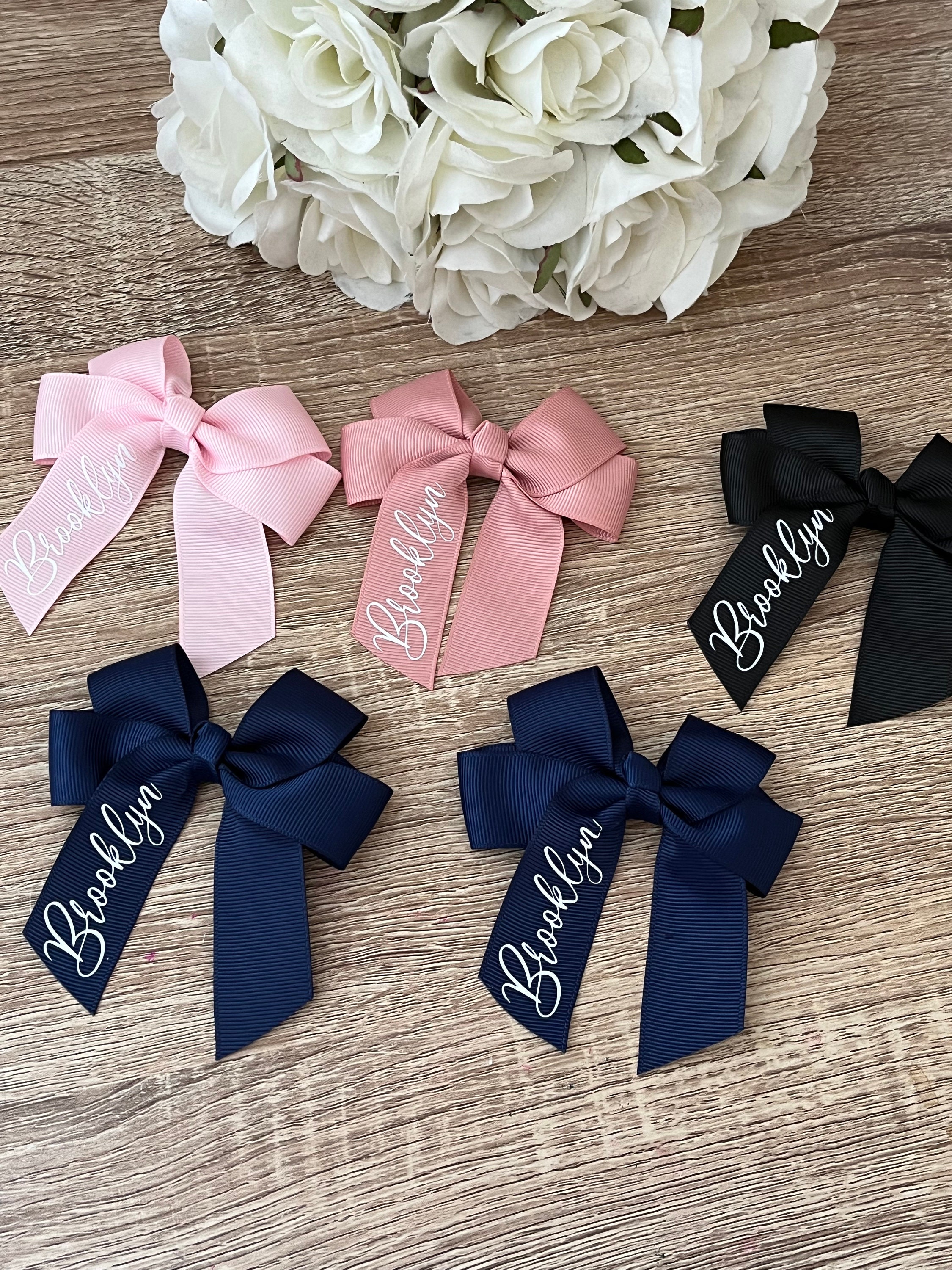 Personalised 4 Inch Bow Brooch, Funeral, Memory, Girls Bows ...