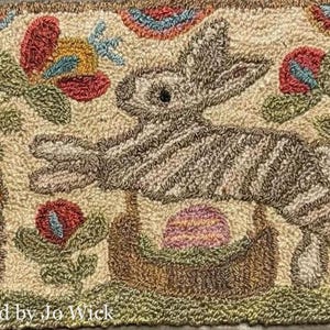 Fraktur Cottontail- A Rhonda Thomas Original Primitive Rug Hooking ...