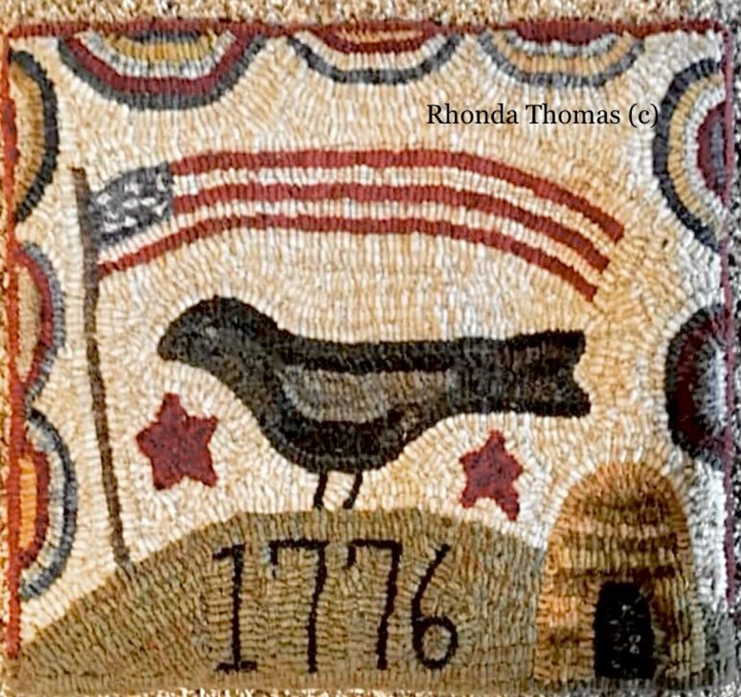 1776 Crow (small Size) - A Rhonda Thomas Original Primitive Rug Hooking ...