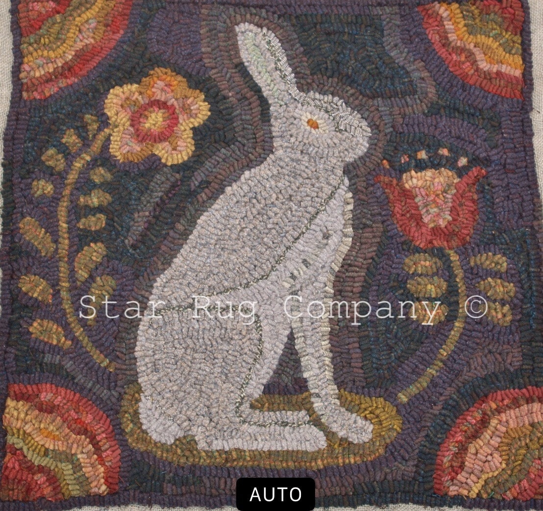 Star Rug Company ~ Garden Rabbit Rug Hooking Pattern - Etsy