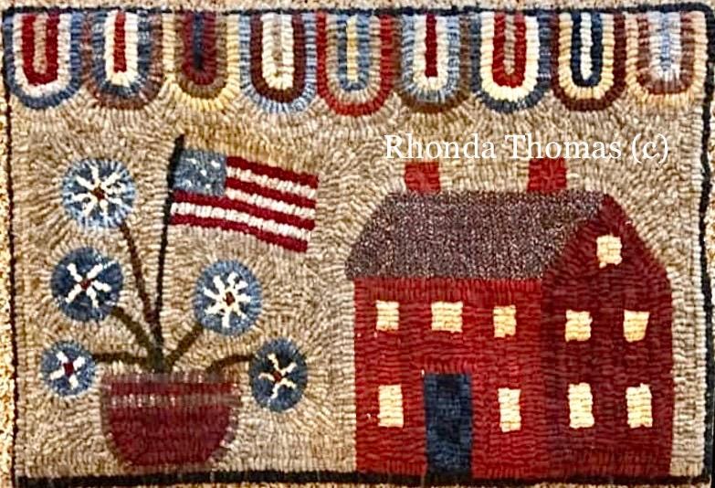 Americana House - A Rhonda Thomas Original Primitive Rug Hooking ...