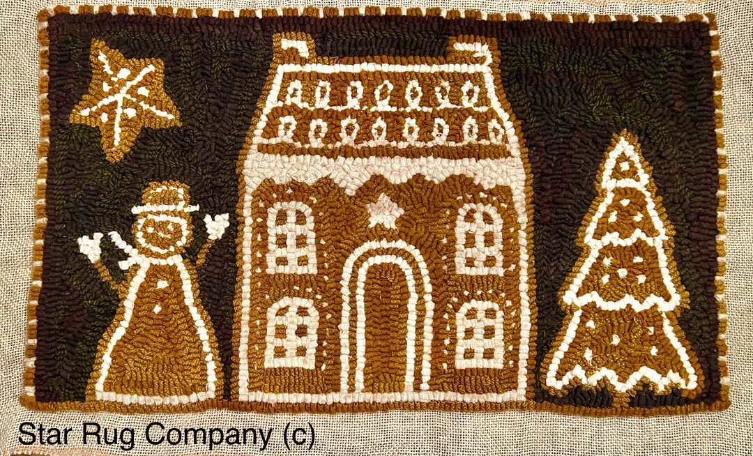 Star Rug Company ~gingerbread Lane- Rug Hooking Pattern - Etsy
