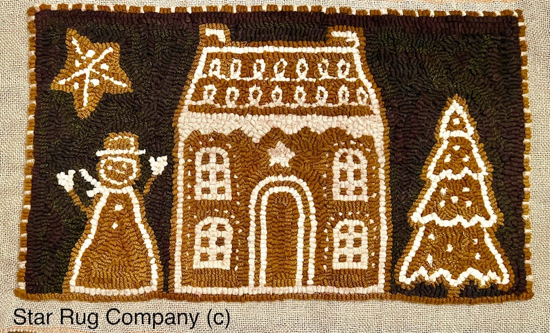 Star Rug Company gingerbread Lane Rug Hooking Pattern - Etsy