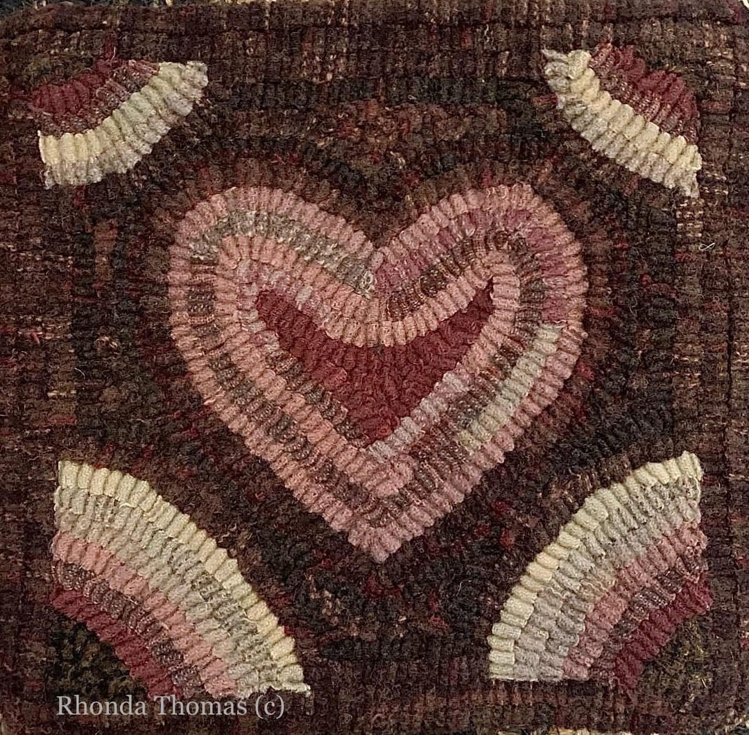 Rug Hooking Kit - Rhonda’s Pink Hearts, a Rhonda Thomas Original ...