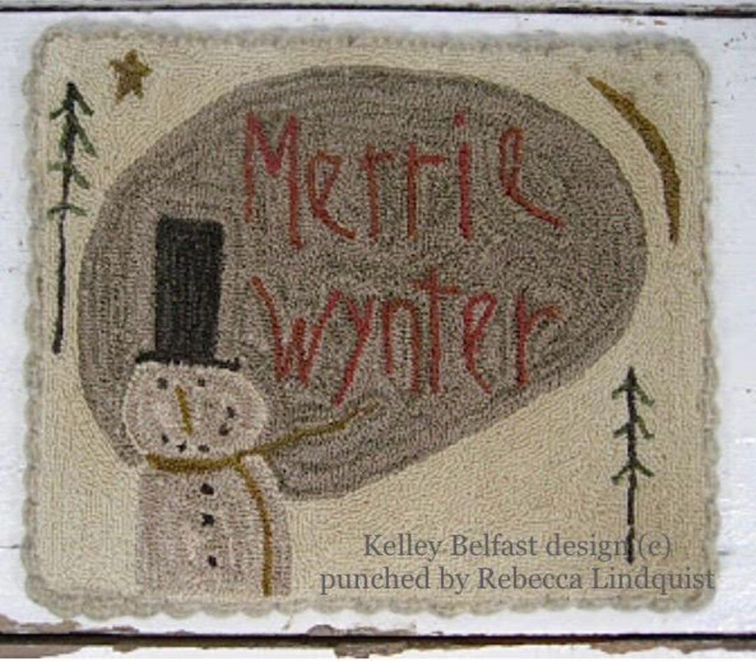 Merrie Wynter A Kelley Belfast Original Primitive Rug Hooking Pattern ...