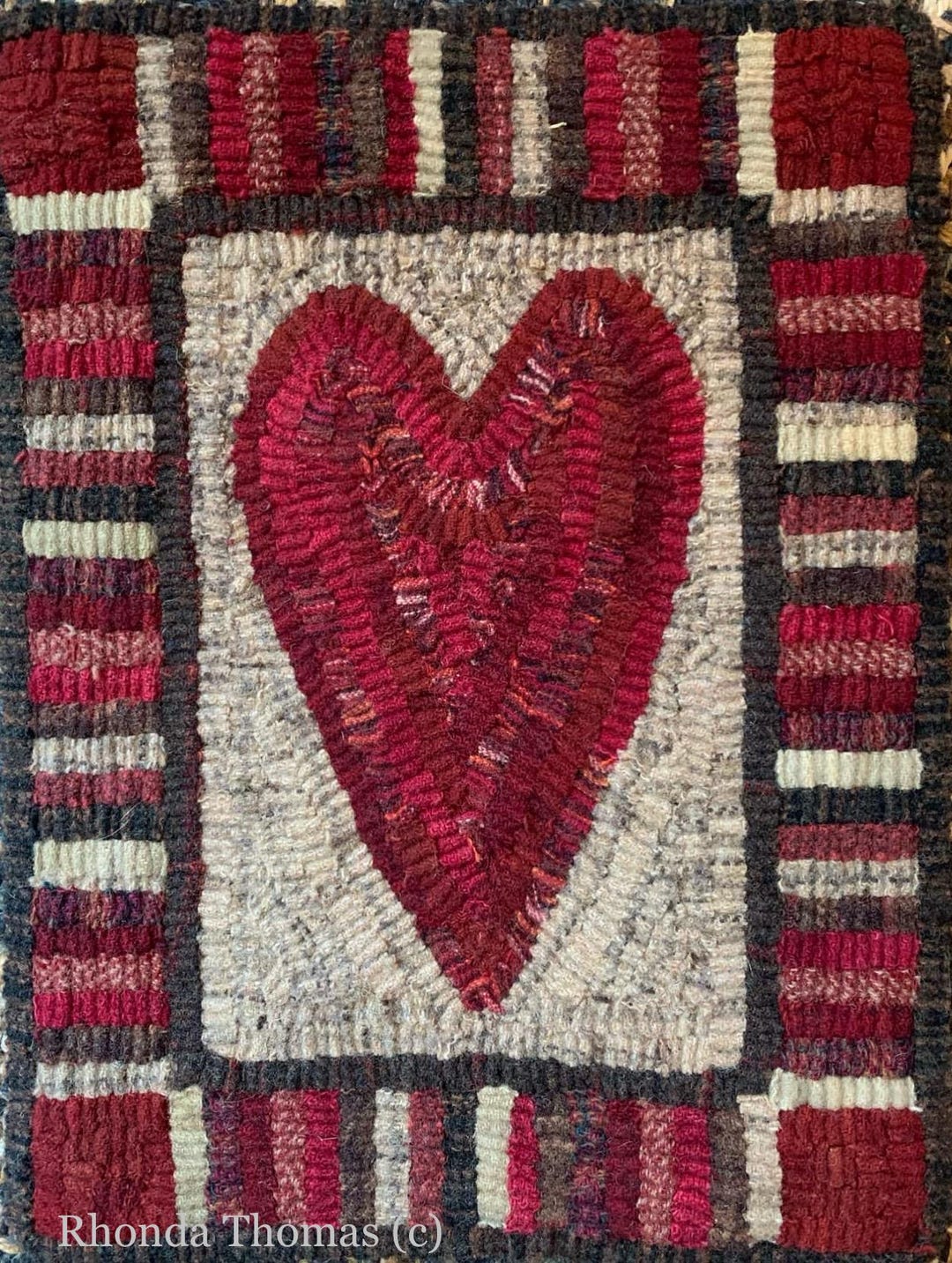 Scrappy Heart - A Rhonda Thomas Original Primitive Rug Hooking Pattern ...