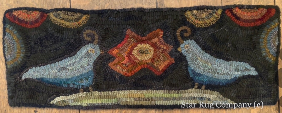 Star Rug Company ~ Primitive Blue Birds ~ Rug Hooking Pattern - Etsy