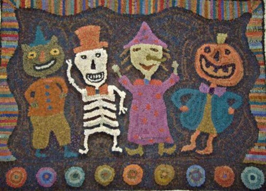Star Rug Company ~ Halloween Hooligans Primitive Rug Hooking Pattern - Etsy