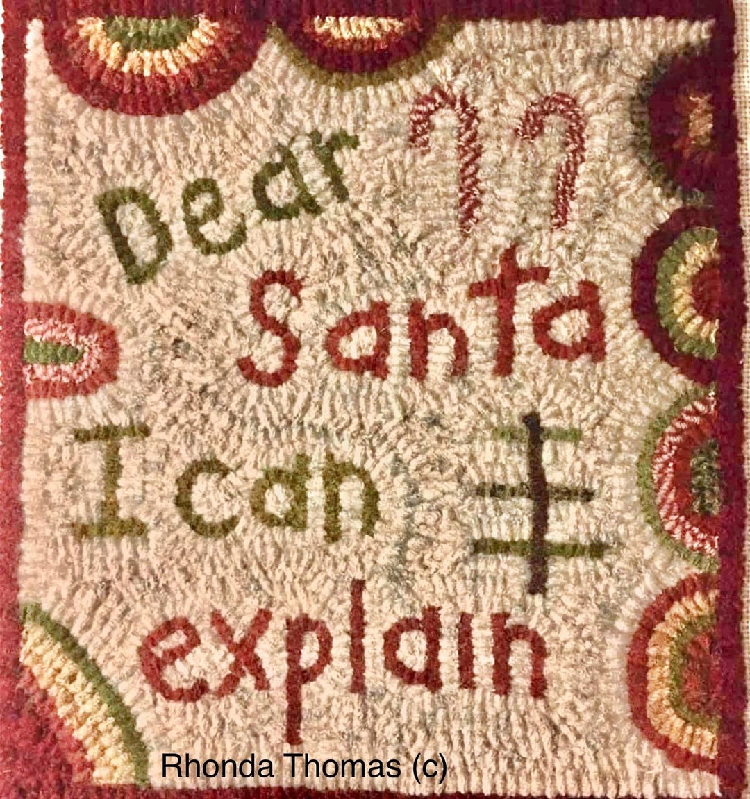 Dear Santa - A Rhonda Thomas Original Primitive Rug Hooking Pattern ...