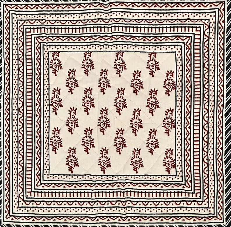 Blizz Mont Handblock Bagru Printed Diwan Set Pure Cotton Set Contains 6 ...