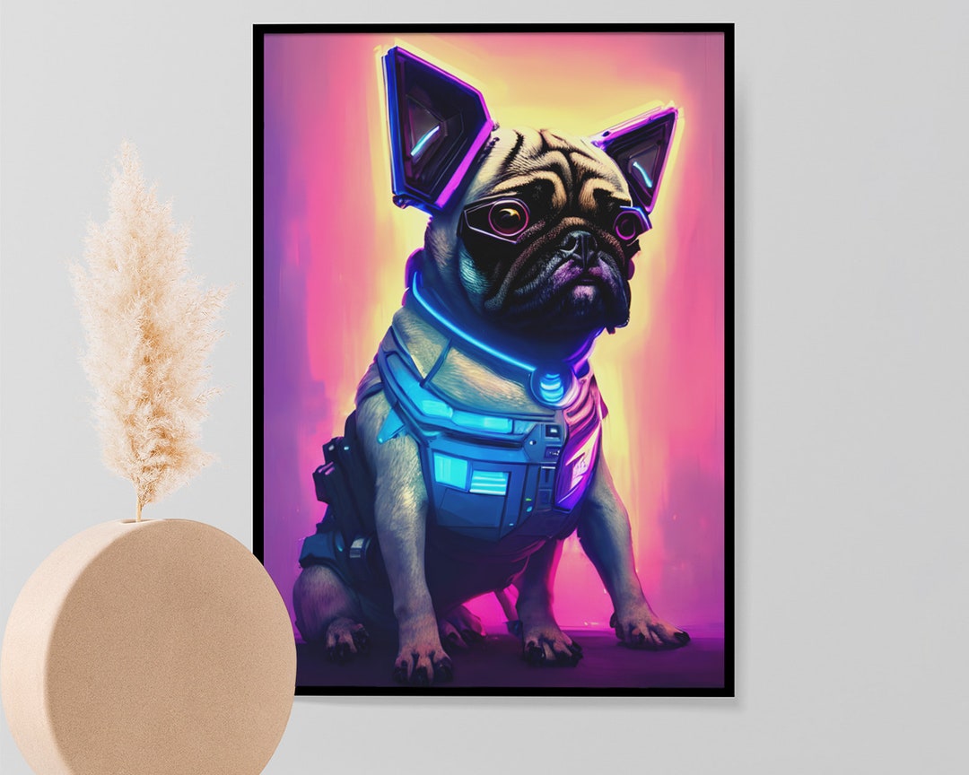 Cyberpunk Pug Instant Digital Download High Quality JPG - Etsy