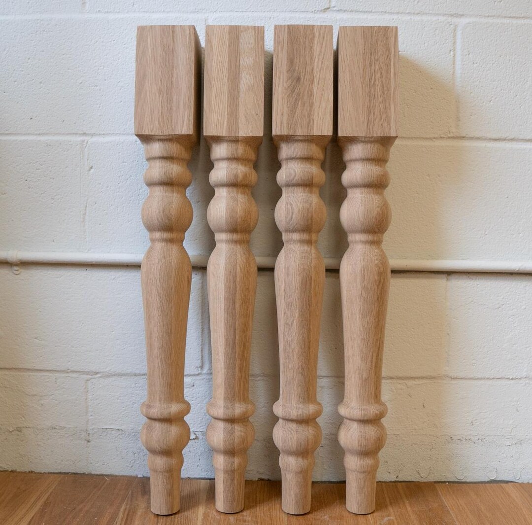 Dining Table Legs Solid Wood Farmhouse Modern Boho Spindle Turned ...
