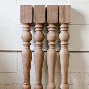 Timeless Spindle Legs: Wood Dining Table Base. Custom Hardwood Legs for ...