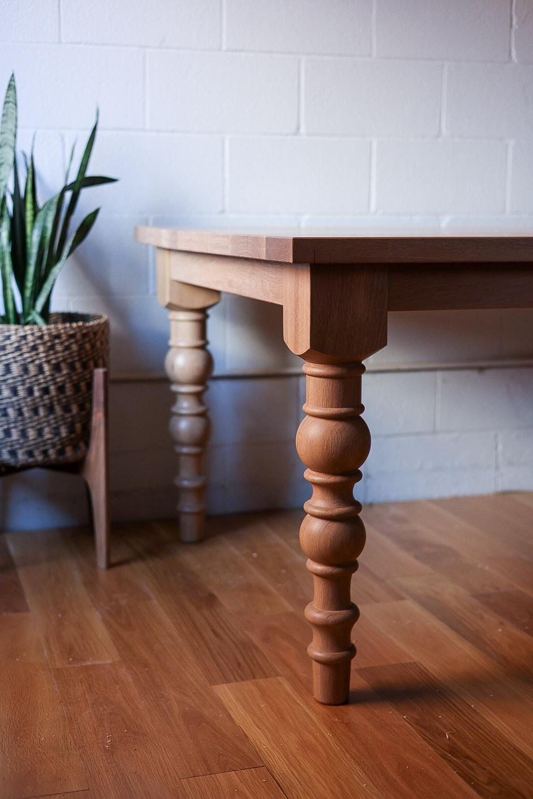 Wooden Spindle Dining Legs, Set of 4 Unfinished Table Legs, Wood Table ...