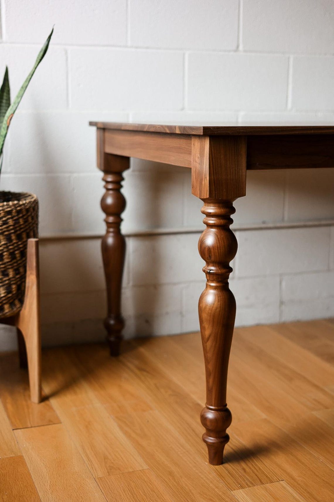 Timeless Spindle Legs: Wood Dining Table Base. Custom Hardwood Legs for ...
