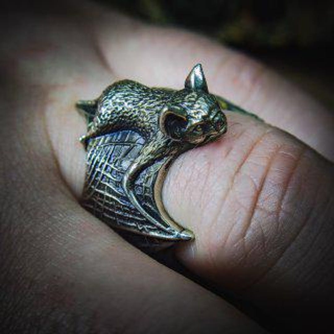 Bat Ring – Gothic Jewelry, Vampire Ring, Dark Fantasy Statement Ring ...