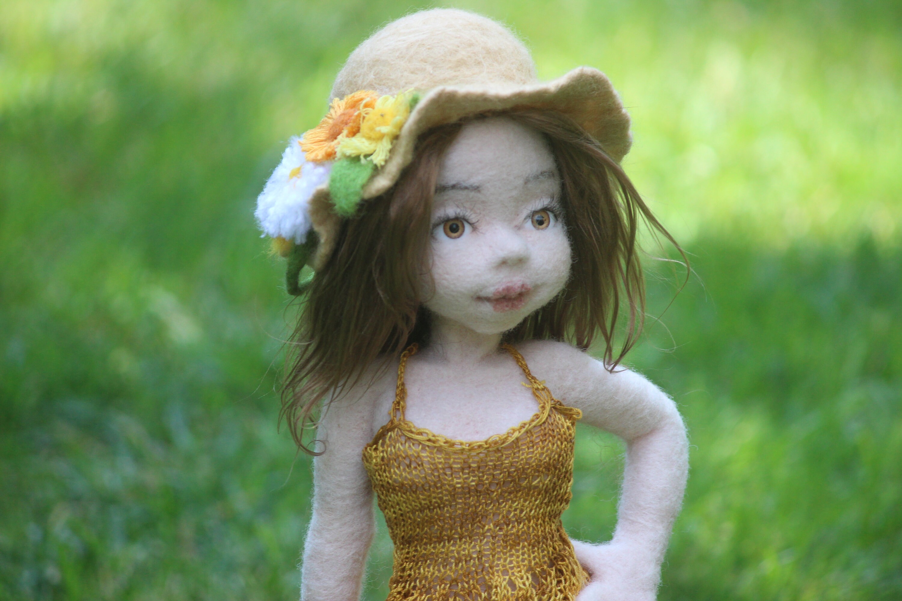 Lucia Felted Doll Felted Art Dolls Felted Art Needle Felted Doll Ooak ...