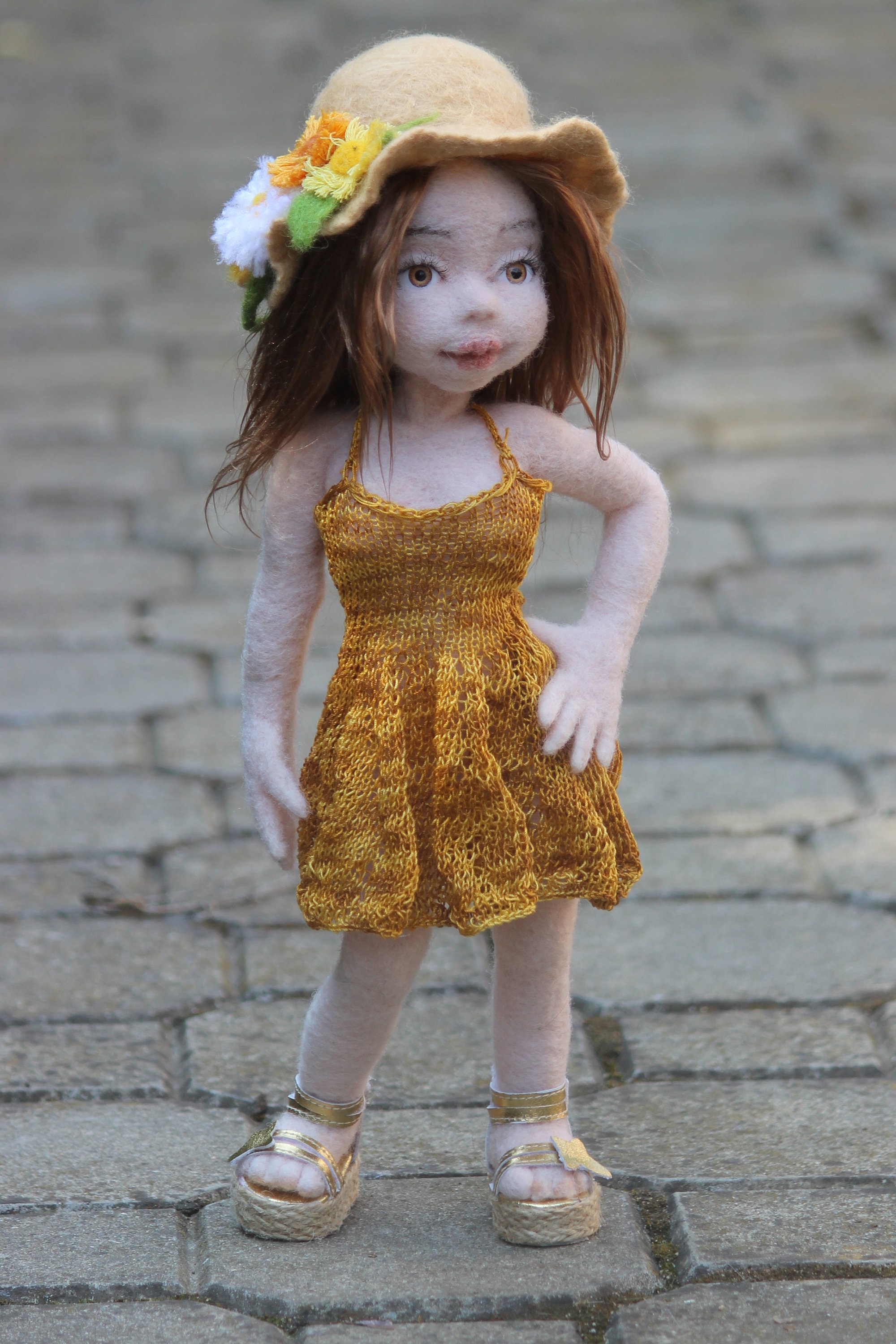 Lucia Felted Doll Felted Art Dolls Felted Art Needle Felted Doll Ooak ...