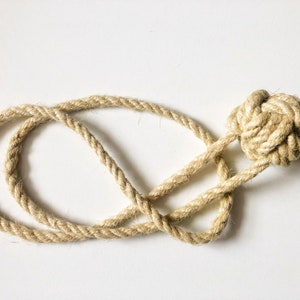 Natural Flax Rope Monkey-fist Curtain Tie-backs - Pair of Two - Etsy UK