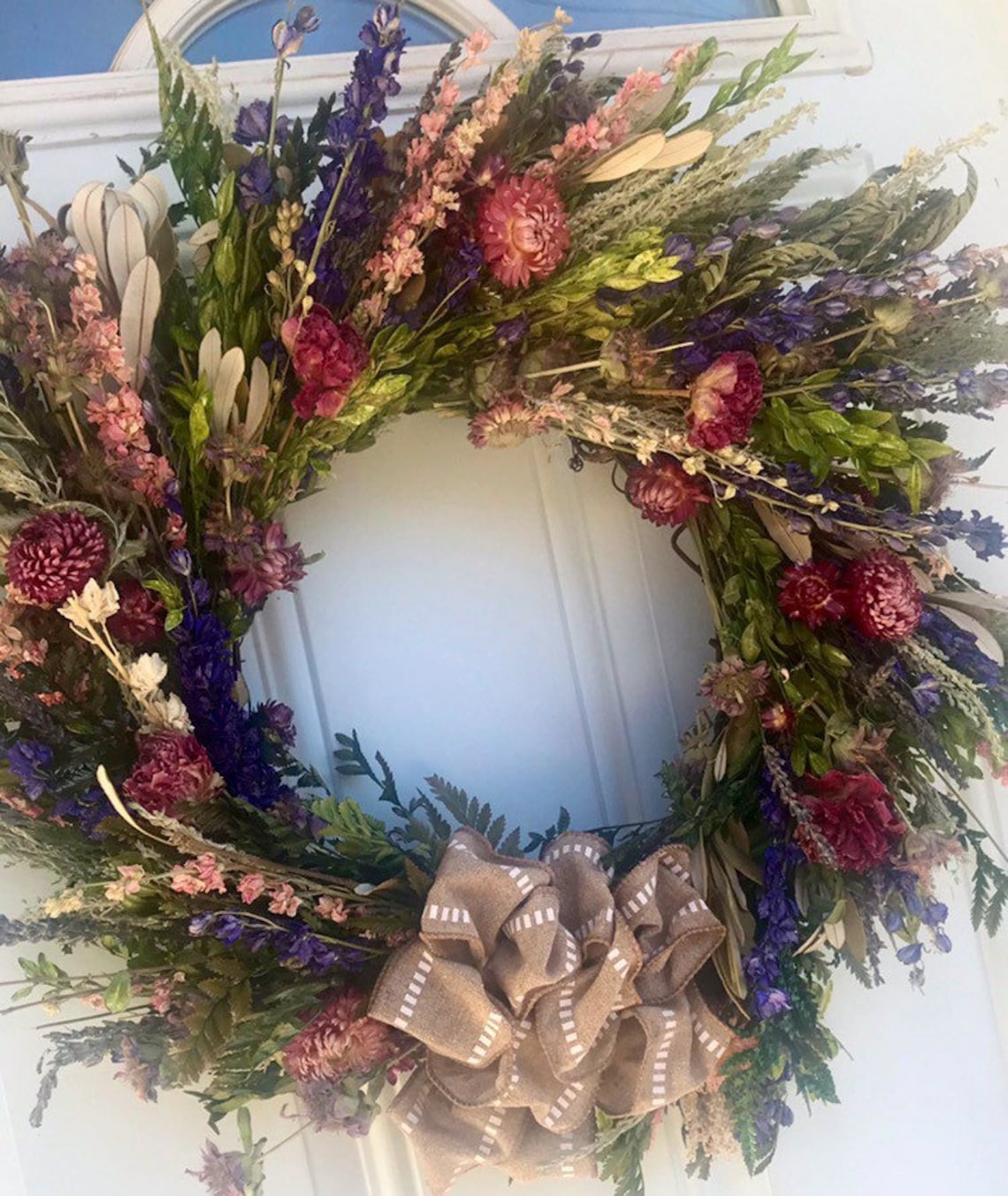 Dried Flower Wreath Front Door Wreath Wall Wreath Etsy
