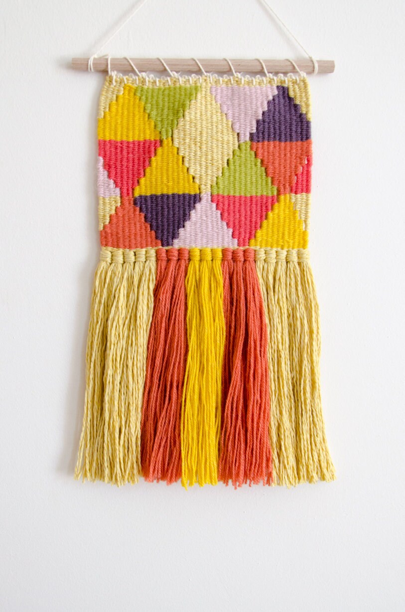 Colorful Geometric Woven Wall Hanging - Etsy