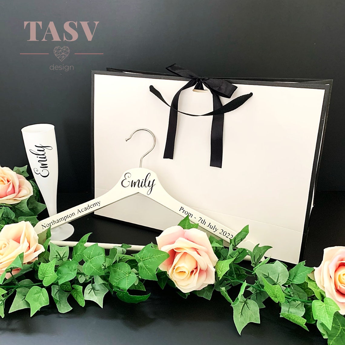 Personalised Prom Gift Bag Hanger & Flute Gift Set - Etsy UK