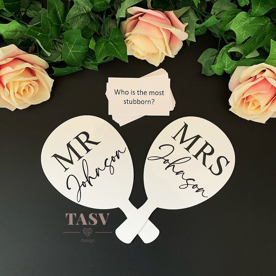 Mr/mrs Wedding Game Paddles and Question Cards as Seen on TV - Etsy UK